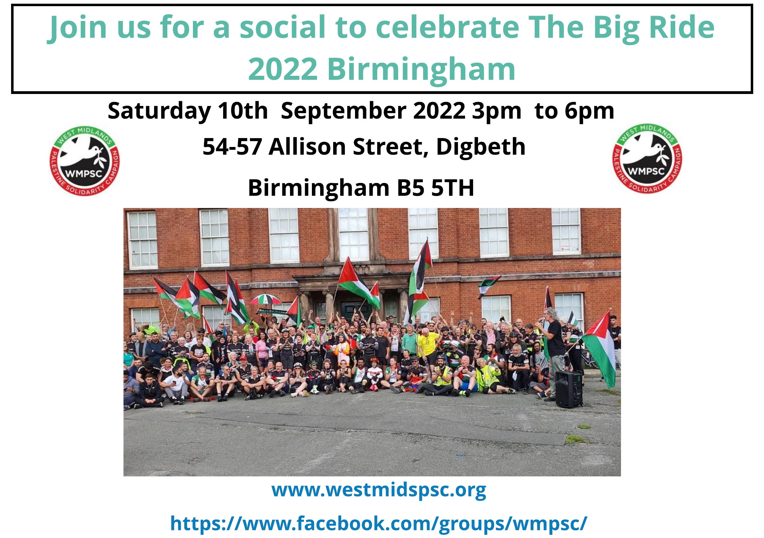 Birmingham Social for The Big Ride 2022 3pm 10th Sept 2022 – WMPSC